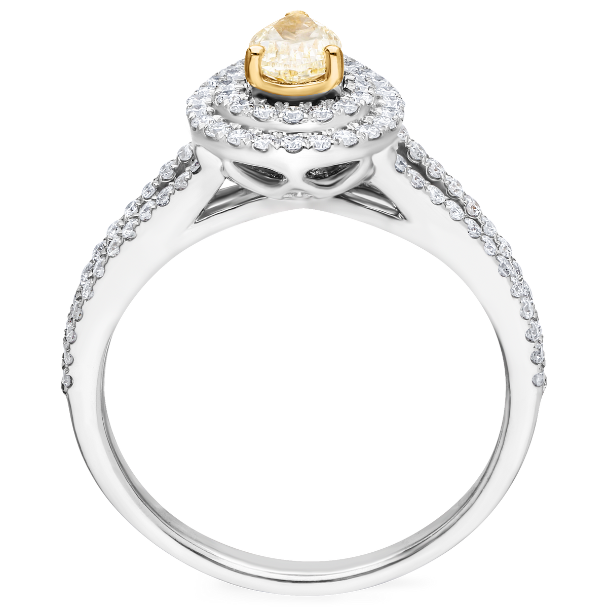 NUALA PEAR CUT YELLOW DIAMOND RING - BENING LUXURY | Bening Luxury